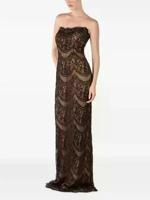 ANDREEA VENECIUC Valeria Strapless Lace Gown