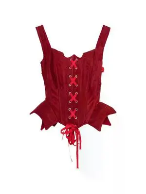 MITILIANE COUTURE Lace-up Suede Corset