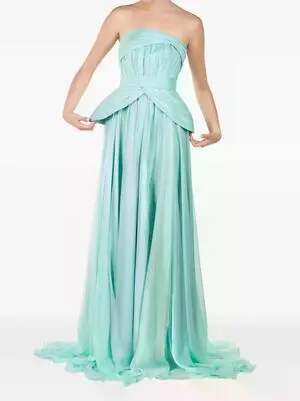 ANDREEA VENECIUC Sea Mist Peplum Gown