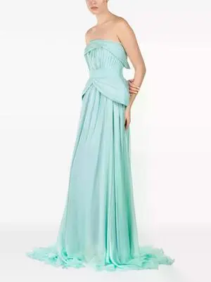 ANDREEA VENECIUC Sea Mist Peplum Gown