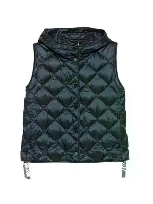 Max Mara Quilted Hooded Gilet - Blue