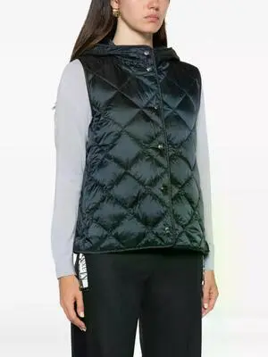 Max Mara Quilted Hooded Gilet - Blue