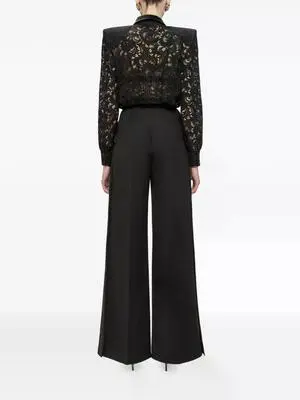 NISSA Satin Collar Lace Top