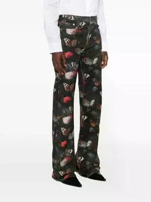 R13 Jane Butterfly-print Jeans
