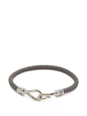 Hermès Jumbo H Braided Leather Bracelet - Grey