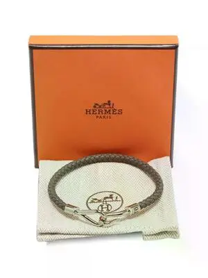 Hermès Jumbo H Braided Leather Bracelet