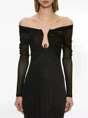 Christopher Esber Orbit Ruched Ribbed Maxi Dress