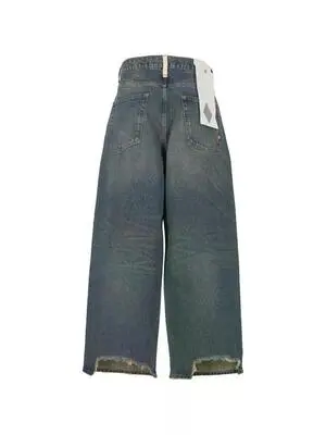 AMISH SUPPLIES Faded Frayed-hem Jeans - Blue