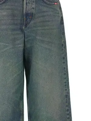 AMISH SUPPLIES Faded Frayed-hem Jeans