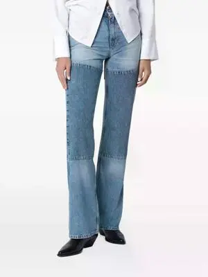 Our Legacy Patched Boot-cut Jeans - Blue