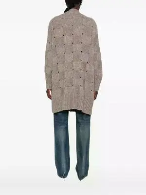 ELY ELY Check-knit Cardigan