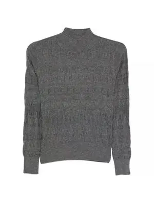 Iceberg Logo-intarsia High-neck Sweater - Grey