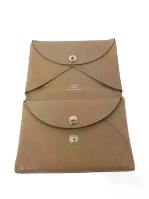 Hermès 2022 Calvi Duo Card Holder Neutrals