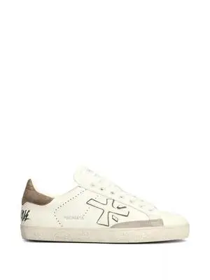 Premiata Steven Logo-patch Sneakers - Neutrals