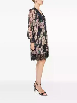 NISSA Floral Chiffon Midi Dress