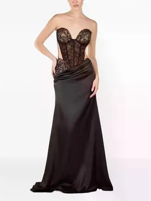 ANDREEA VENECIUC Noemie Lace-panelled Gown