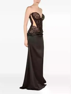 ANDREEA VENECIUC Noemie Lace-panelled Gown