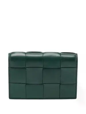 Bottega Veneta Cassette Leather Passport Holder - Green