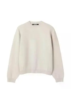 Jacquemus Crew-neck Ribbed-trim Sweater - Neutrals