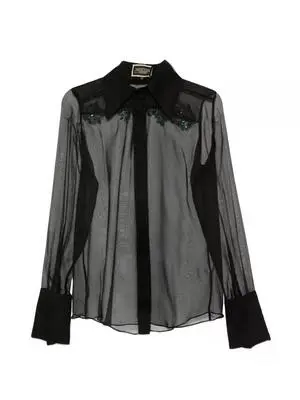 MITILIANE COUTURE Organza Lace-detail Shirt