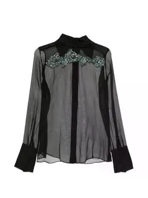 MITILIANE COUTURE Organza Lace-detail Shirt