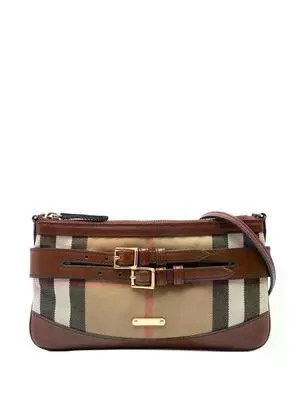 Burberry 2000-2017 House Check Canvas Bridle Peyton Crossbody Bag - Neutrals