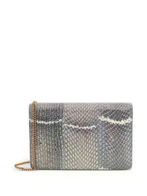 Roberto Cavalli Snake-motif Leather Clutch Bag