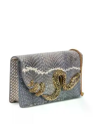 Roberto Cavalli Snake-motif Leather Clutch Bag