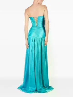 ANDREEA VENECIUC Veil Ruched Maxi Dress