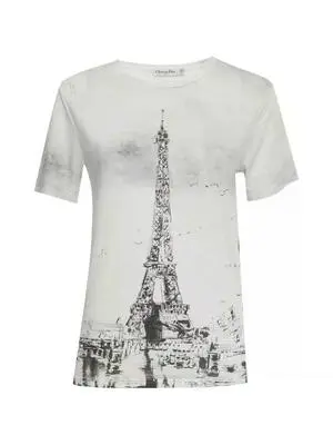 DIOR Eiffel Tower Print T-shirt