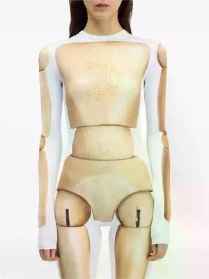 JEAN PAUL GAULTIER Wooden-body-print Jumpsuit