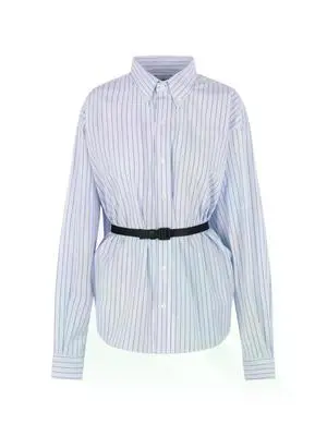 Vaquera Belted Striped Shirt - Blue