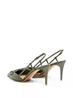 Valentino Garavani Vlogo Signature Patent Leather Slingback Pump 80mm - Green