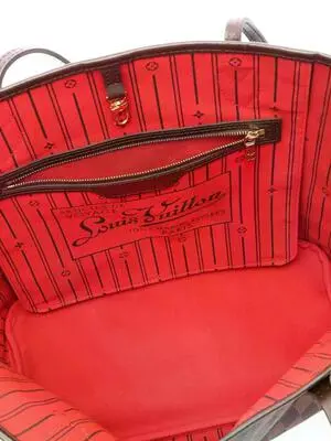 LOUIS VUITTON 2010 Mm Neverfull Damier Ebene Tote Bag - Brown