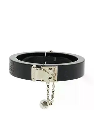 LOUIS VUITTON Lock Me Engraved-logo Bracelet - Black