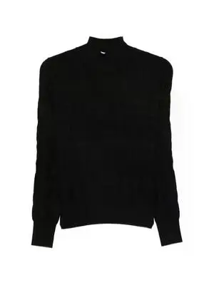 Iceberg Cable-knit Turtleneck Sweater - Black