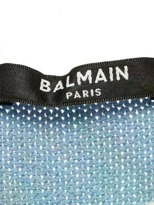 Balmain Logo Embroidered Knit Cardigan