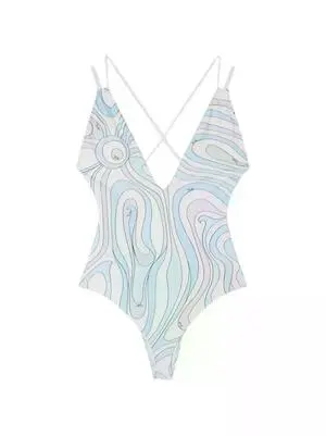 Emilio Pucci Marmo-print Swimsuit - White