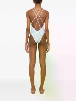 Emilio Pucci Marmo-print Swimsuit - White