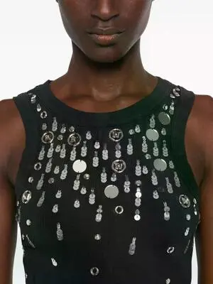 DES_PHEMMES Embellished Ribbed Tank Top
