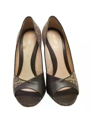 Fendi Zucca Peep-toe Sandals