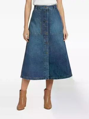Max Mara Button-down Denim Skirt