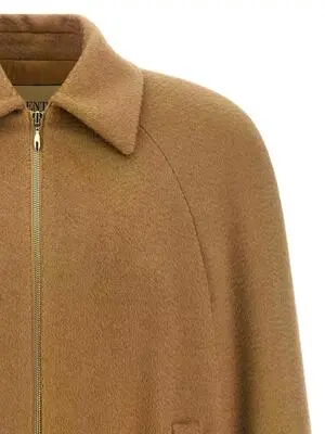 Valentino Garavani Fur-cuff Camel Hair Jacket