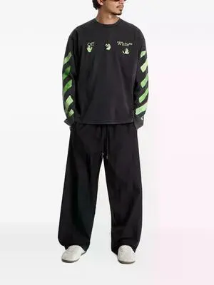 Off-White Diagonals-print Track Pants - Black