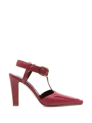Manolo Blahnik Melusina Leather T-bar Pumps