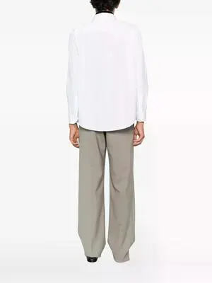 Saint Laurent Bib-front Embroidered-logo Shirt
