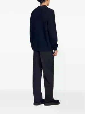 Sandro Ribbed Alpaca Polo Shirt - Black