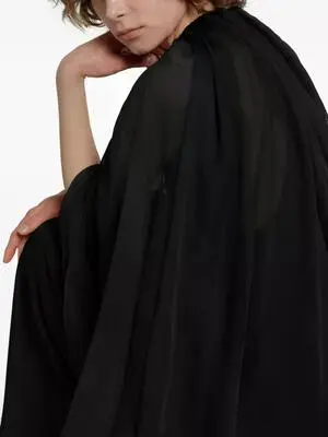 Alberta Ferretti Cape-overlay Mock-neck Maxi Dress