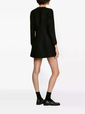 Sandro Tweed Dress With Metal Chain