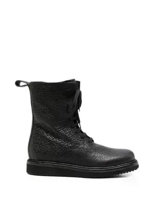 GENTRYPORTOFINO Grainy Leather Lace-up Boots